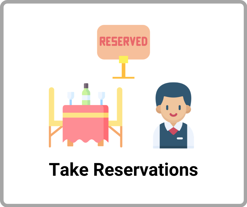 Take Reservations | Chatbot Experts